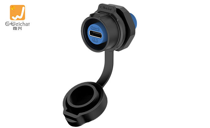 LP16面板航空插头插座-交直流防水连接器-TYPE-C免焊式接插件-惟兴E-WEICHAT厂家