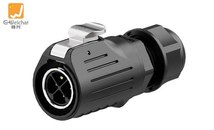 LP20法兰航空插头插座-4芯金属冲压针