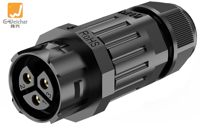 M19型3芯20A线对线款电源对接防水连接器