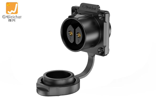 LP24塑料连接器-法兰航空插头-2芯锁线款-惟兴E-WEICHAT厂家